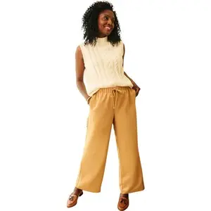 JESSICA LONDON Cable Knit Pullover Sweater Vest - Ivory