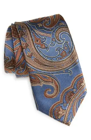 Nordstrom Silk Paisley Tie Lt Blue