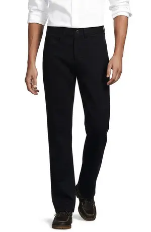 LANDS' END Travel Kit Comfort Waist Classic Straight Fit 5 Pocket Pant - Black