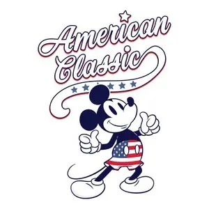 MICKEY & FRIENDS Retro American Classic Short Sleeve Ringer T-shirt