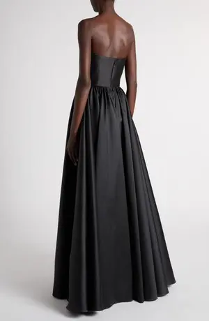 Alexander McQueen Strapless Lace Detail Ballgown