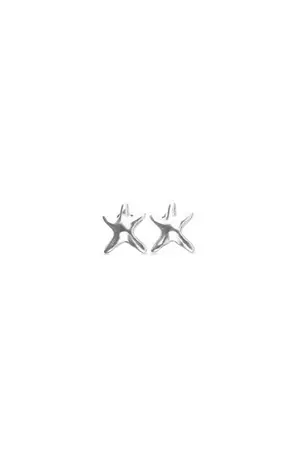 UNODE50 Small -tone Star Earrings - Silver