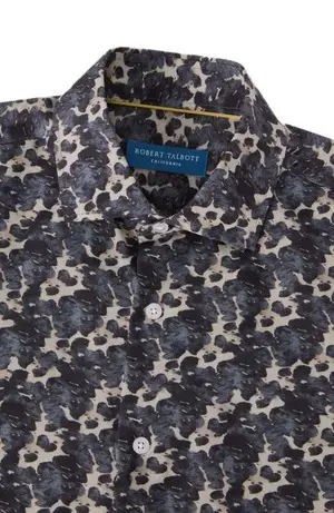 Robert Talbott Reynolds Printed Cow Hide Silk Blend Shirt