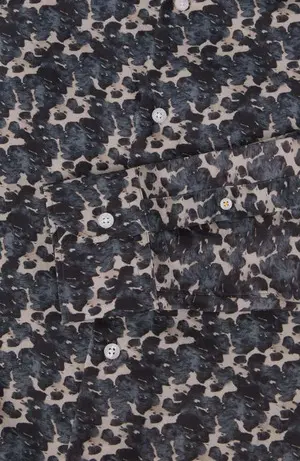 Robert Talbott Reynolds Printed Cow Hide Silk Blend Shirt