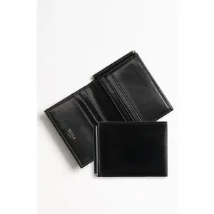 Bosca Old Leather Money Clip Wallet - Black