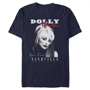DOLLY PARTON Live Classic Portrait Short Sleeve T-shirt - Navy Blue