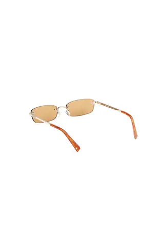 Guess Rimless Rectangular Sunglasses - Gold/brown