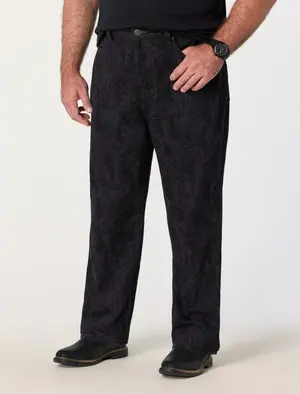 TRUE NATION BY DXL Big & Tall Ink Wash Loose-fit Jeans