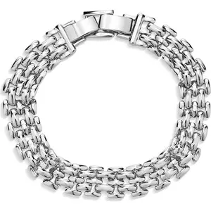 RETRO CHIC Rome Chain Large Bracelet - Silver