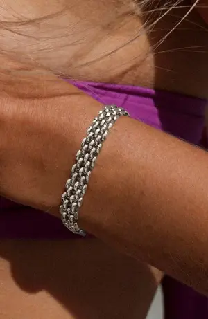 RETRO CHIC Rome Chain Large Bracelet - Silver