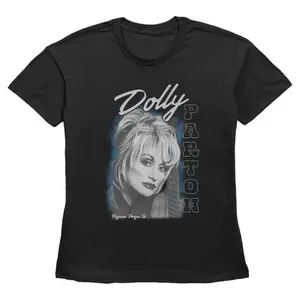 DOLLY PARTON Guitar Portrait Short Sleeve T-shirt - Black