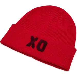 FRANCES VALENTINE Xo Embroidered Beanie - Red