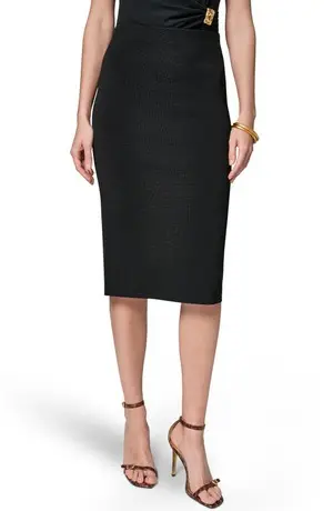 Donna Karan New York Sweater Midi Pencil Skirt Black