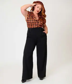 Unique Vintage Lace Up High Waist Trousers