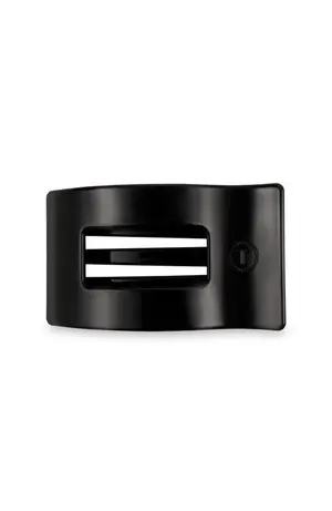TELETIES Flat Rectangle Hair Clip - Jet Black