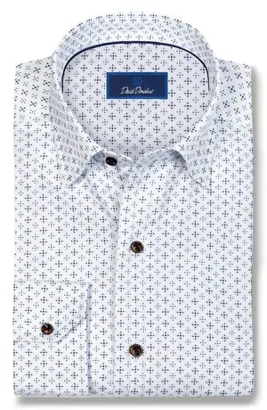 David Donahue Pima Cotton Button Up Shirt
