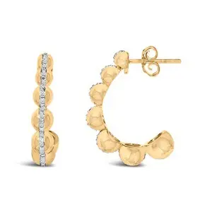 HAUS OF BRILLIANCE Gold Vermeil Diamond Accent Bold Earring
