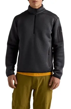 Arc'teryx Covert Half Zip Fleece Pullover - Black Heather