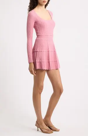 LoveShackFancy Lunelle Cable Knit Minidress