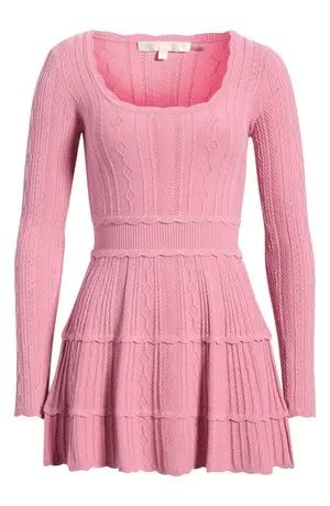 LoveShackFancy Lunelle Cable Knit Minidress