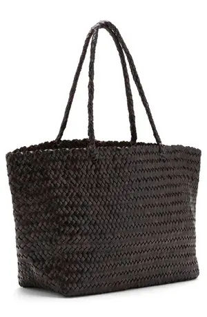 Mango Braided Woven Shopper Bag