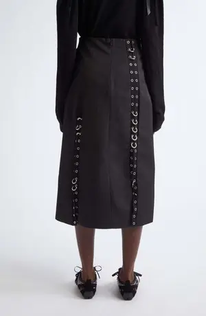 Simone Rocha Grommet Ring Sculpted Ripple Midi Skirt