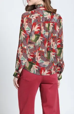 APNY Ruffle Half Placket Top