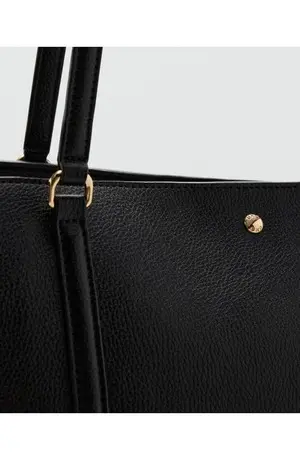 Mango Faux Leather Shopper Tote