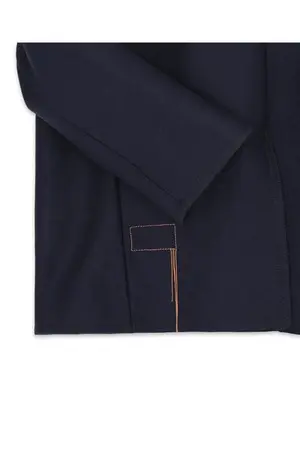 FORTELA Peacot Double Breasted Wool Blend Coat - Blue