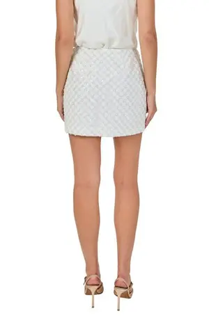 Endless Rose Faux Pearl Embellished Miniskirt