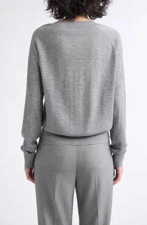 REISS Paris V-neck Merino Wool Sweater - Grey