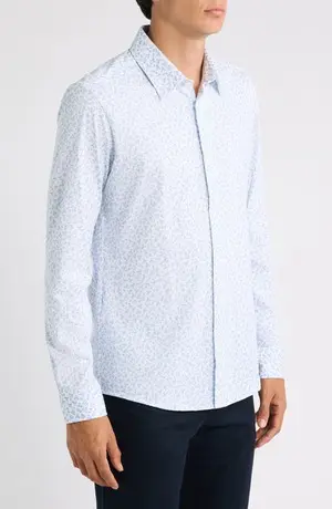 BOSS Roan Performance Slim Fit Print Shirt