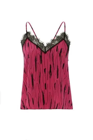 EXQUISE Printed Spaghetti Strap Blouse
