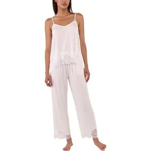 Flora Nikrooz Sarafina Lace Trim Jersey Pajamas - Ivory