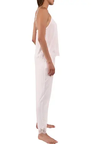 Flora Nikrooz Sarafina Lace Trim Jersey Pajamas - Ivory