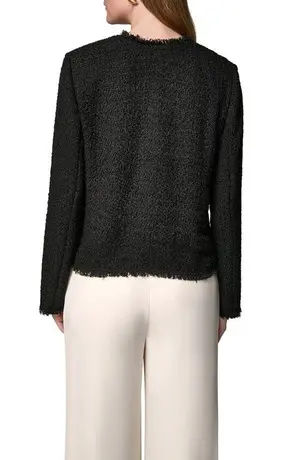Donna Karan New York Open Front Tweed Jacket