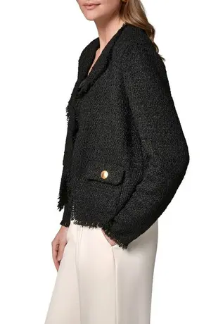 Donna Karan New York Open Front Tweed Jacket