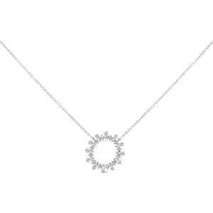 HAUS OF BRILLIANCE Sterling 3/4 Cttw Diamond Starburst Medallion Pendant Necklace - Silver