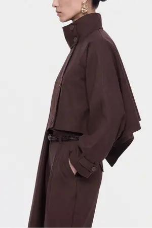 NOCTURNE Stand Collar Trench Coat