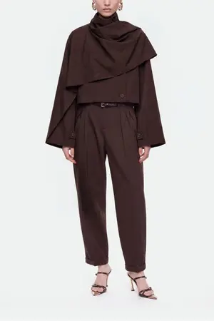 NOCTURNE Stand Collar Trench Coat