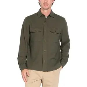 CIVIL SOCIETY Blythe Cotton Blend Button-up Shirt - Dk Olive