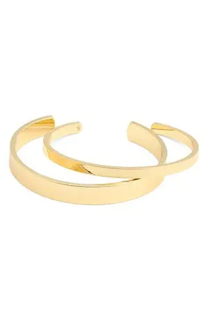 Nordstrom Set Of 2 Polished Cuff Bracelets - Gold