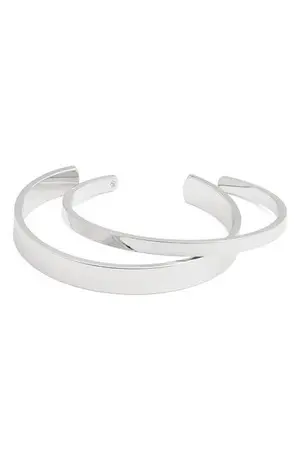 Nordstrom Set Of 2 Polished Cuff Bracelets Silver