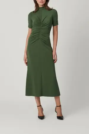 Shoshanna Stretch Jersey Shelly Dress - Olive