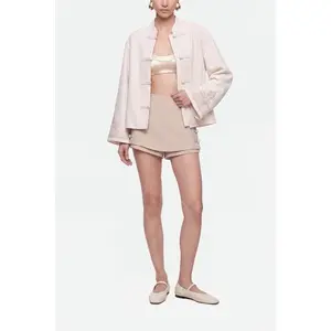 NOCTURNE Embroidery Detail Oversized Jacket - Ivory