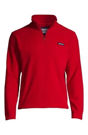 LANDS' END Anyweather Fleece Quarter Zip Pullover - Rich Red