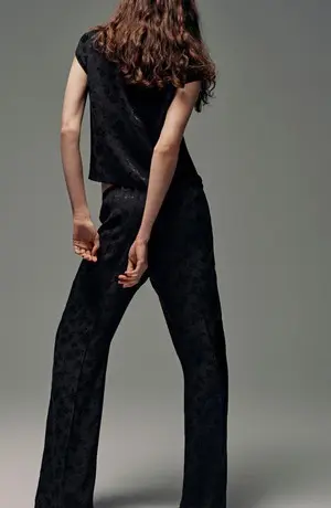 Mango Tamary Jacquard Band Collar Top