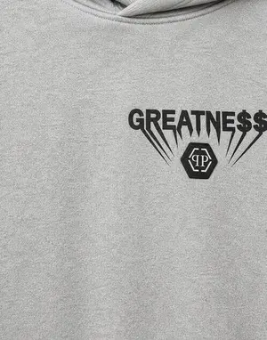 Philipp Plein Fleece Hoodie Greatness - Grey