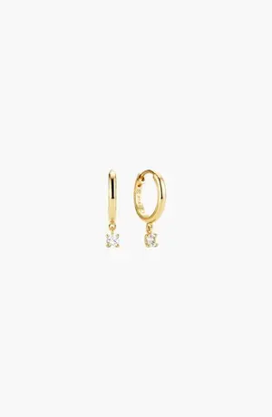 Mejuri Round Sapphire Hoop Earrings