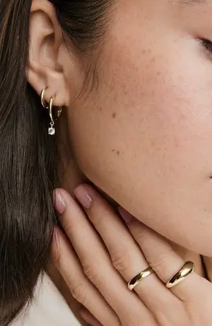 Mejuri Round Sapphire Hoop Earrings